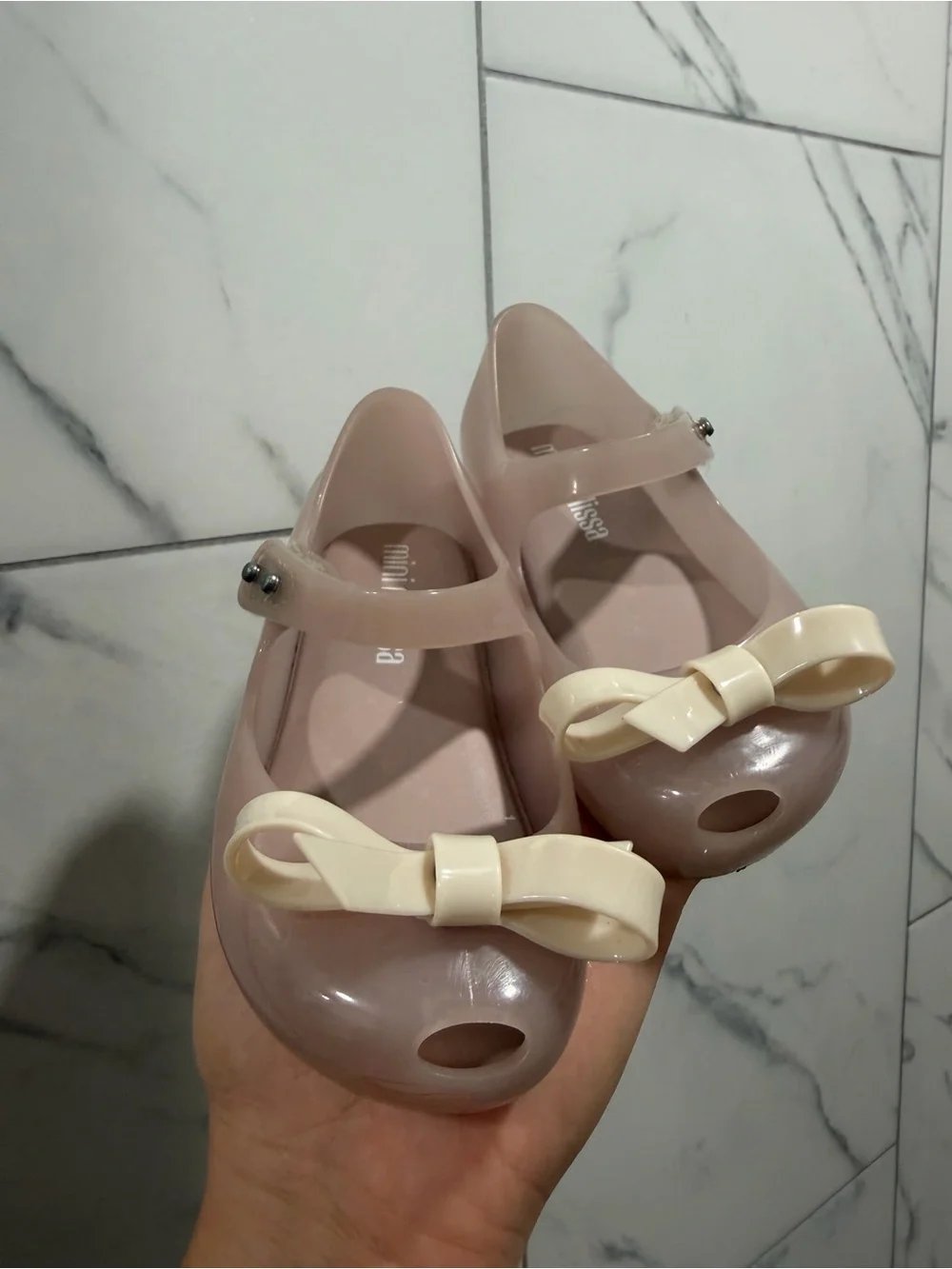 Mini Melissa | Shoes | Mini Melissa Pale Pink Jelly Mary Janes With ...